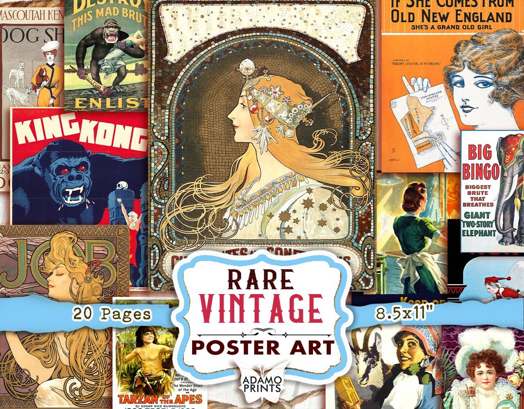 Rare Vintage Posters Art, Vintage Women Ephemera Images, Digital ...