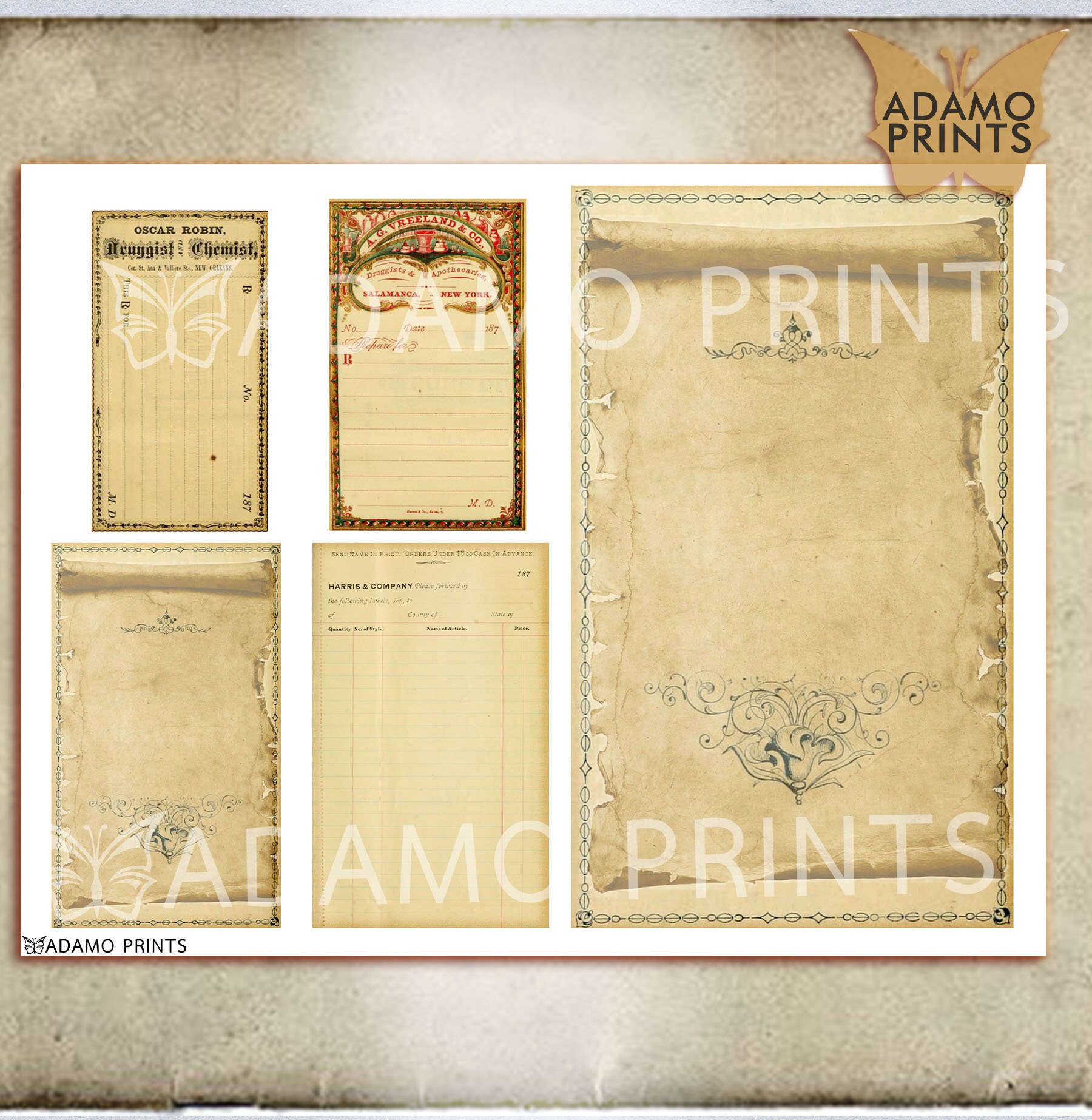 Aged Labels & Tags Blank Labels Digital Collage Mini Tags | Etsy