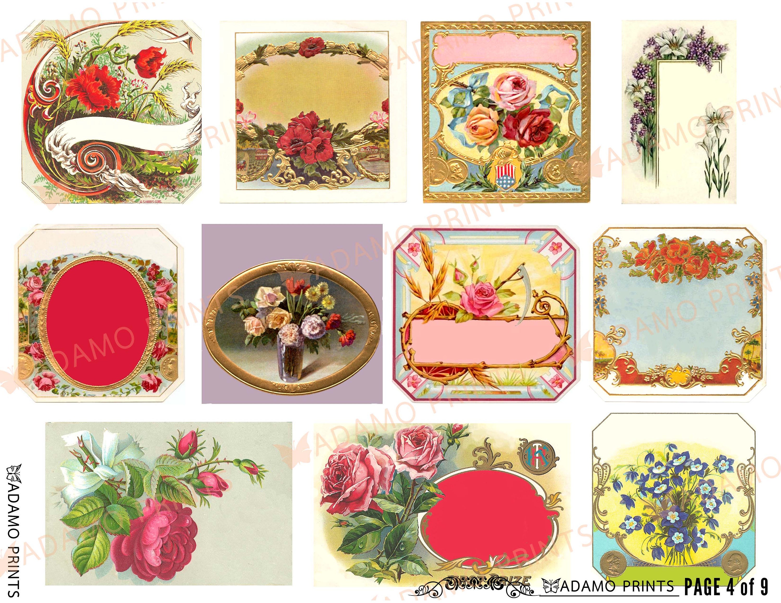 Victorian Label Flower & Fairies Labels Blank Labels Art - Etsy