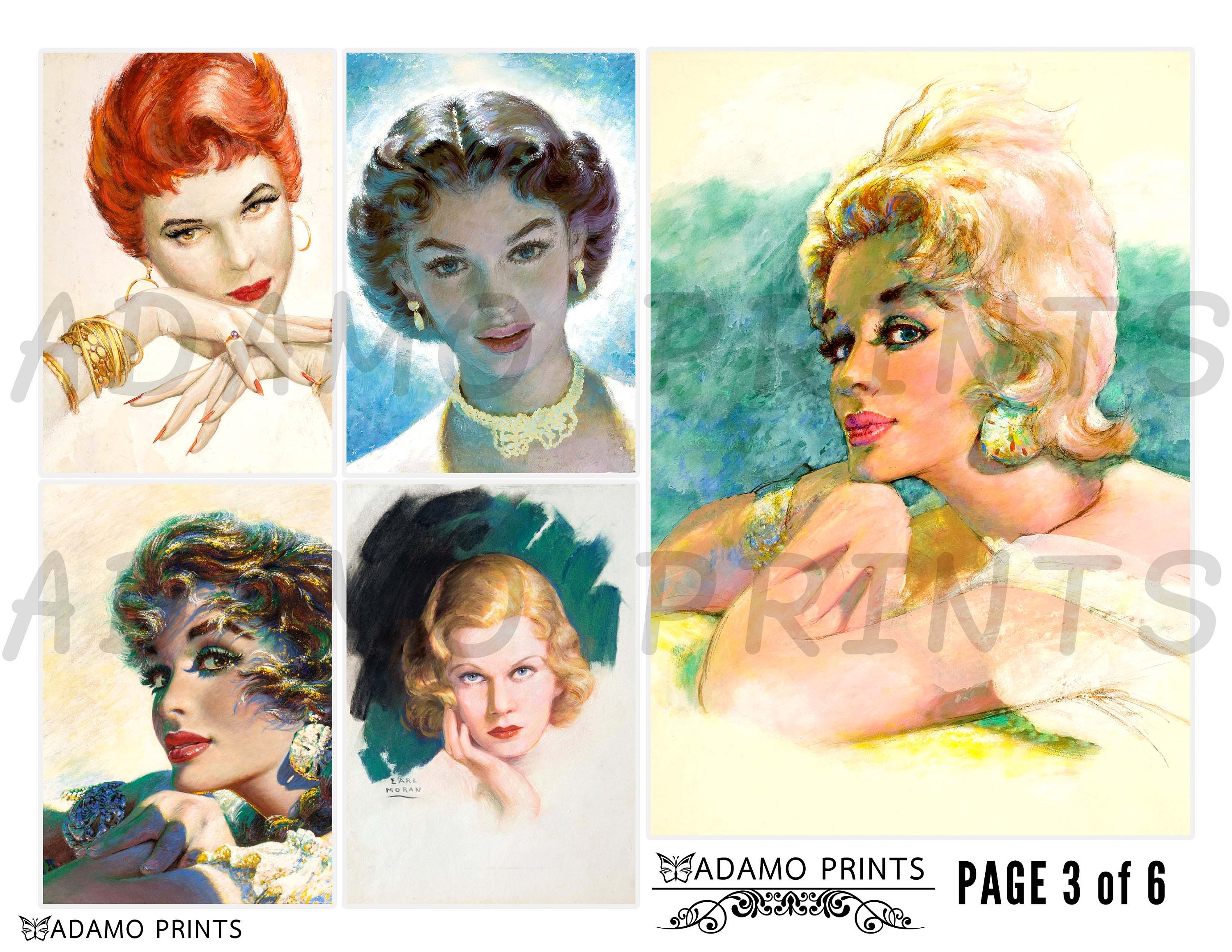 Beauty Face Women Digital Ephemera Classics Photo Digital - Etsy