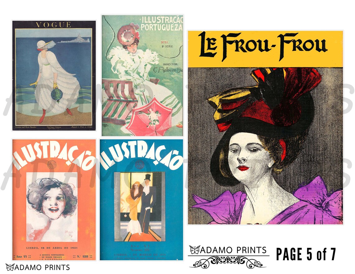 Antique Magazine Cover Magazine Digital Vintage Art Digital - Etsy