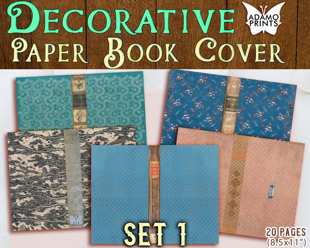 Decorative Paper Book Cover Set1, Grunge, Junk Journal Kit, Vintage ...