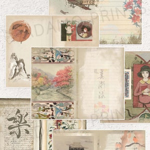 Vintage Japan Journal Kit, Japanese Journal Page, Asian Journal Pack ...