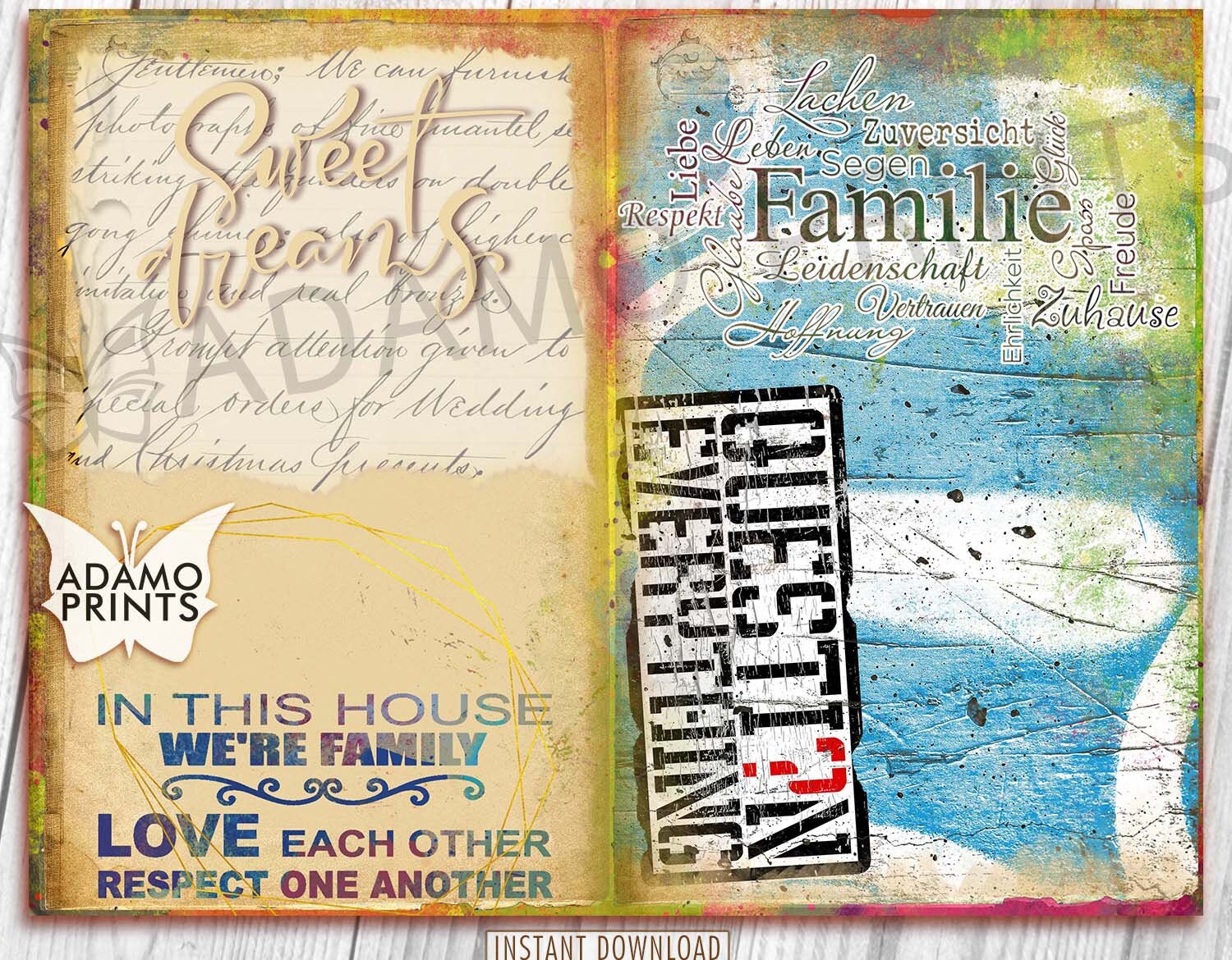Motivation Quote Journal Kit Junk Journaling Pages Collage | Etsy