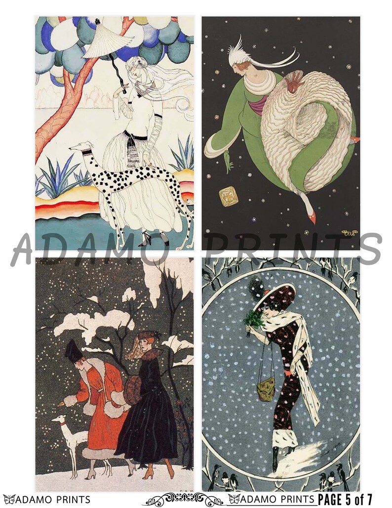 Let it Snow December Digital Images Vintage Art Collage | Etsy