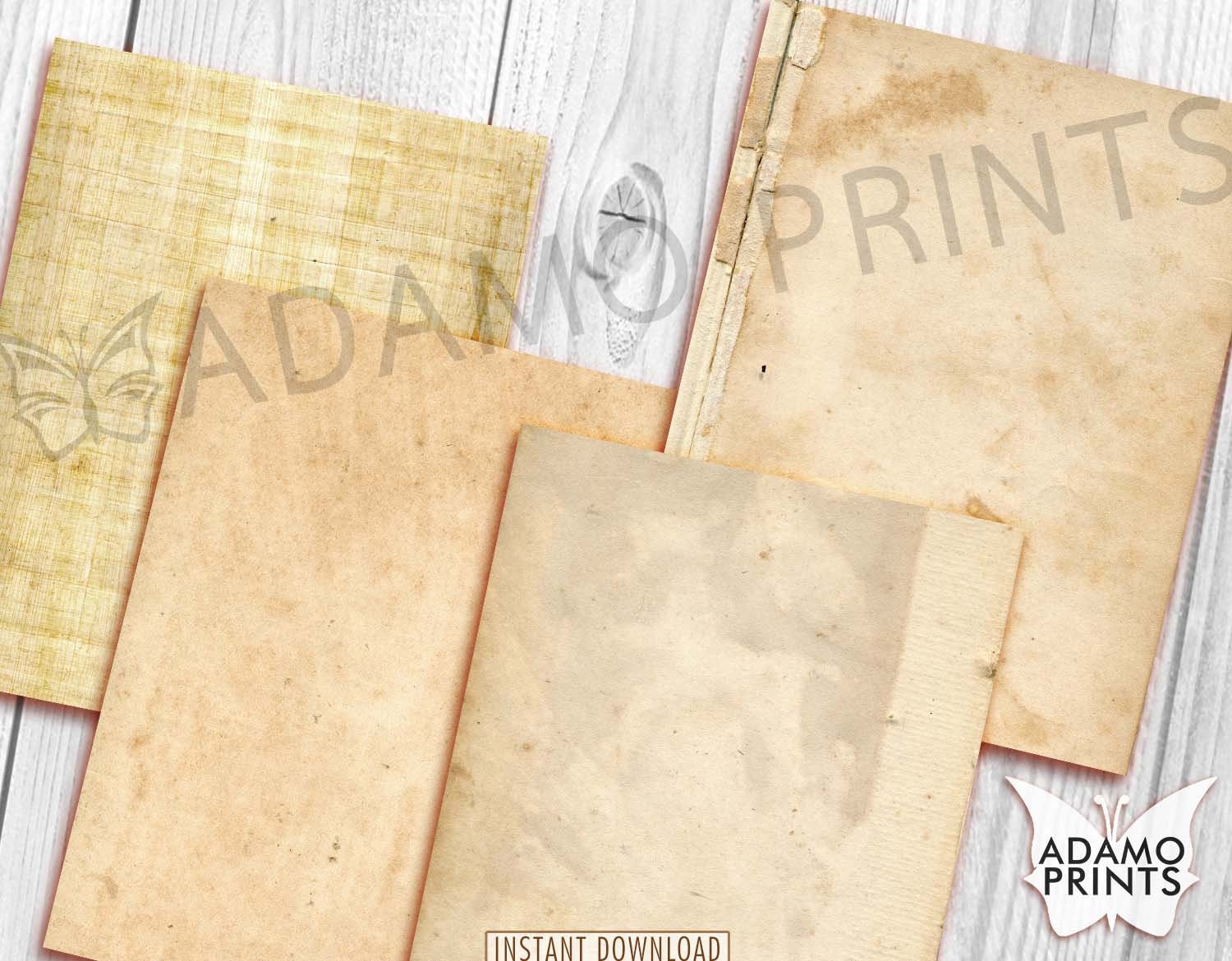 40 Vintage Paper Textures Old Paper Digital Paper Pack Junk - Etsy
