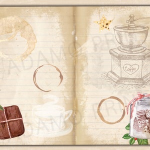 Coffee & Choco Journal Kit, Journal Page, Collage Sheets, Chocolate ...