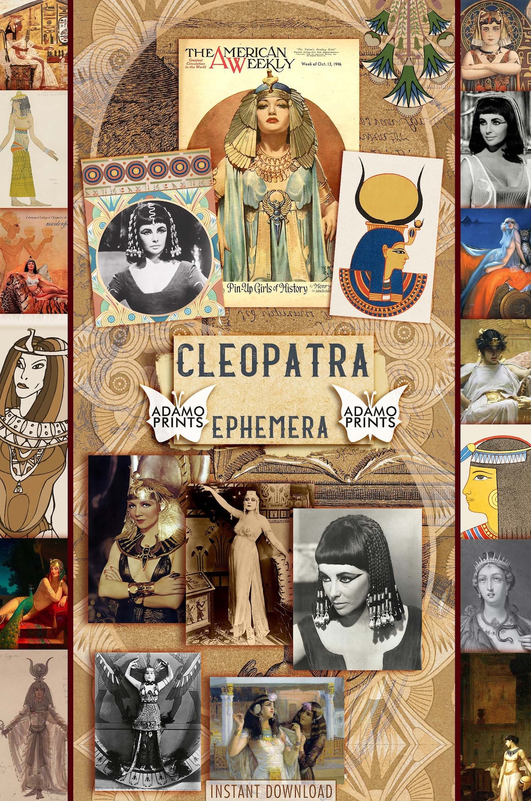 Cleopatra, Vintage Art, Digital Images, Digital Collage, Ephemera ...