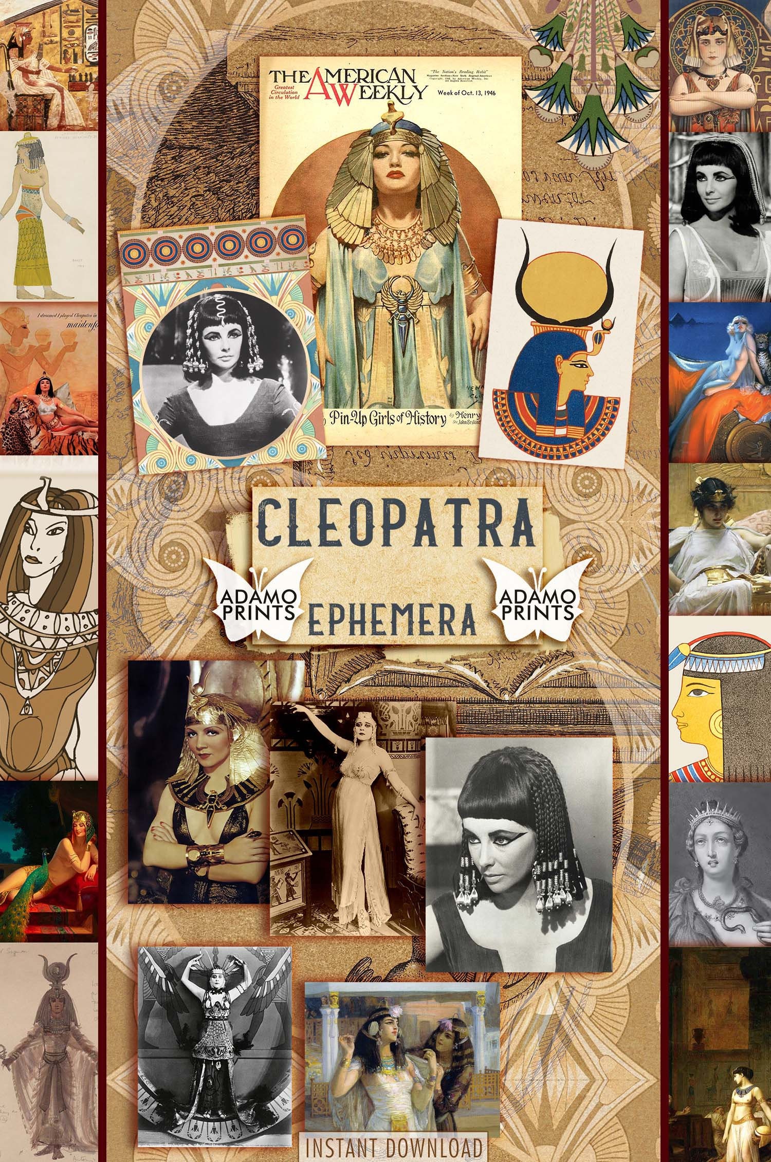 Cleopatra, Vintage Art, Digital Images, Digital Collage, Ephemera ...