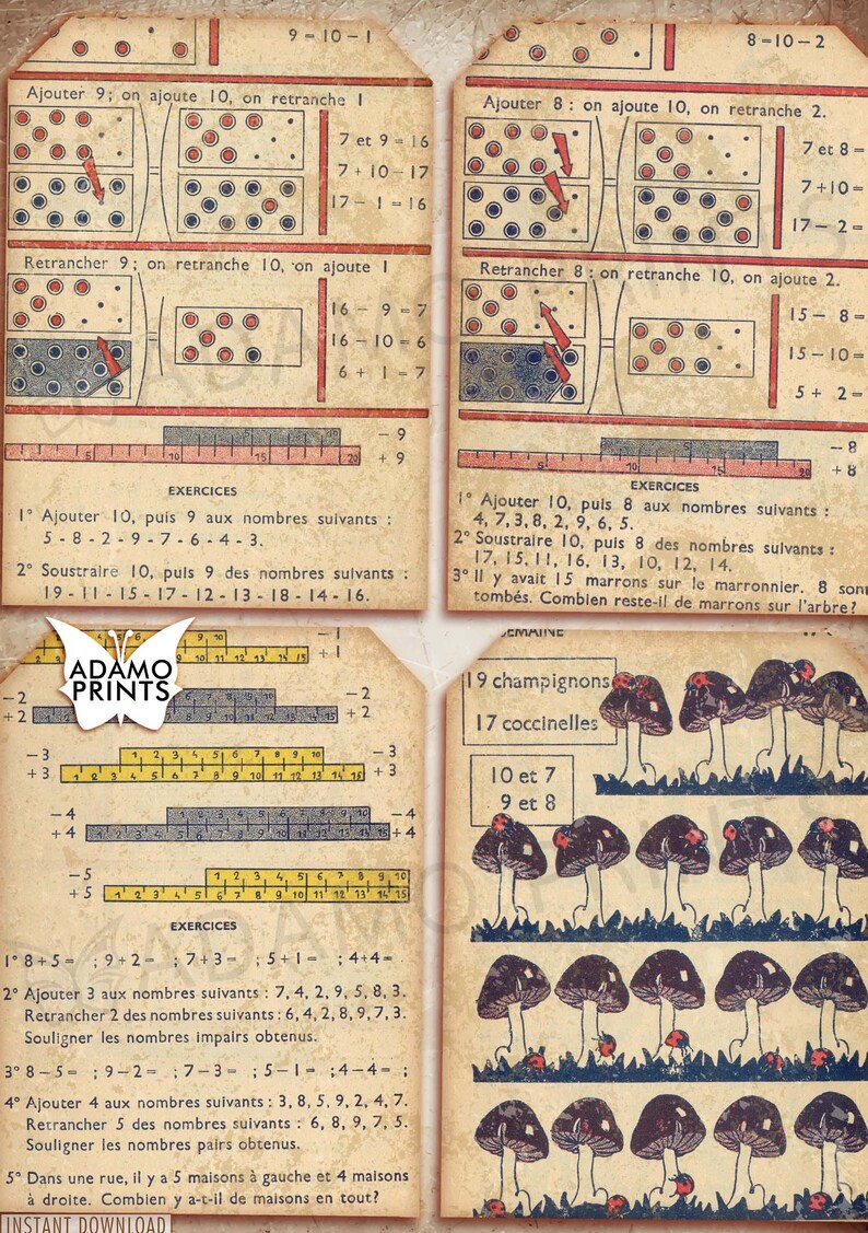 French Counting Number Set2 Journal Cards Flash Cards - Etsy