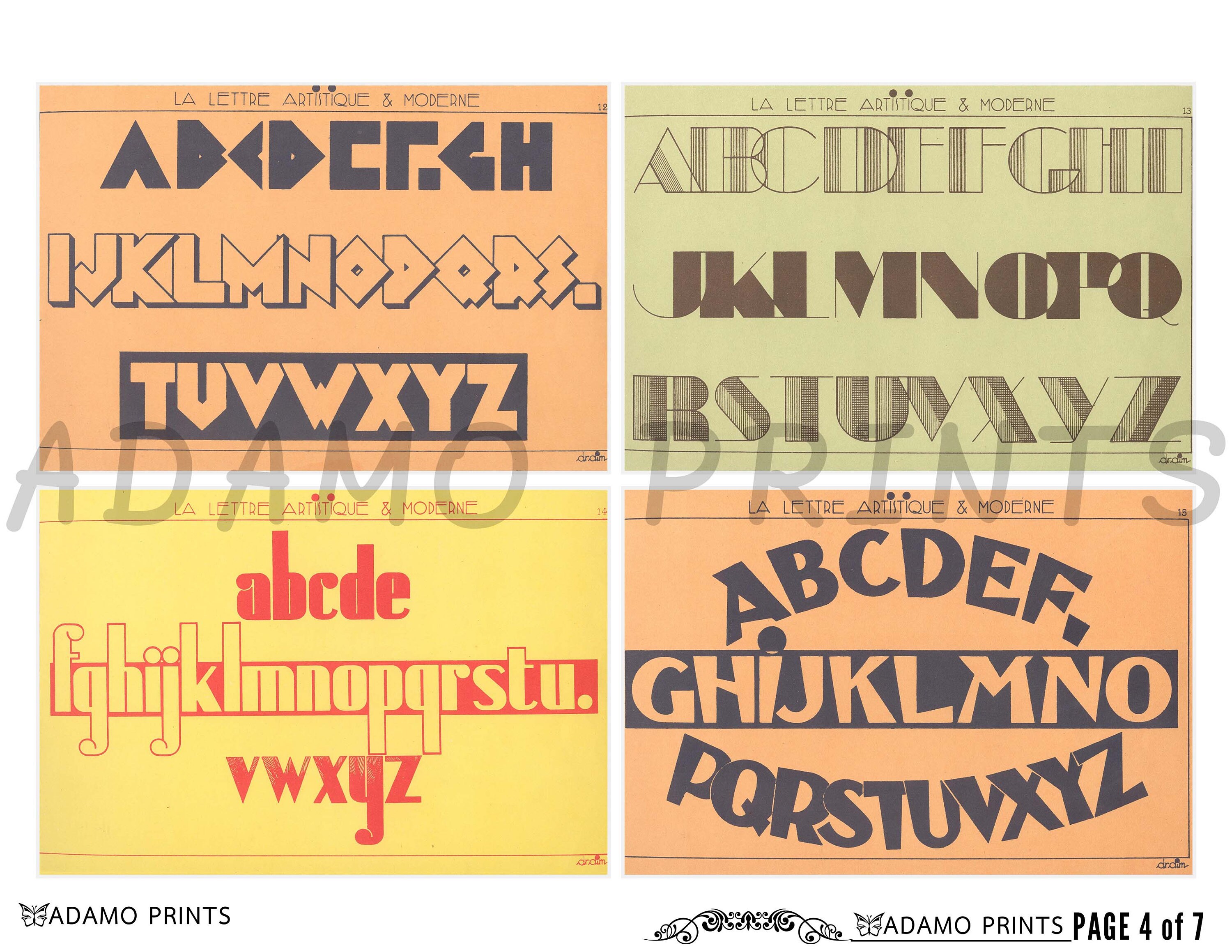 Decorative French Alphabet Set1 Alphabet Digital Rare Book | Etsy