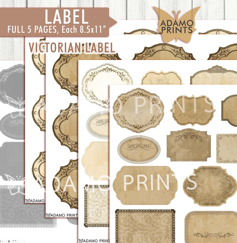 Labels Victorian Style Blank Labels Digital Labels Collage - Etsy