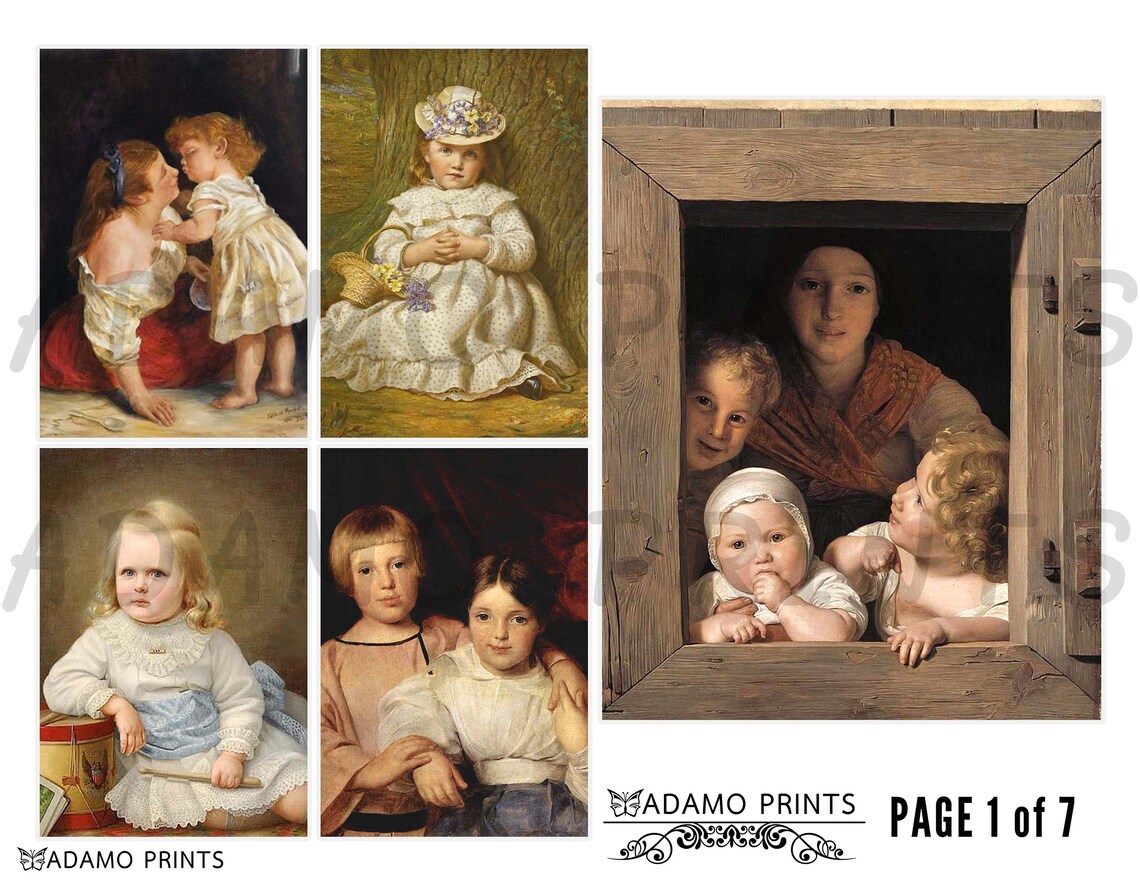 Childhood Rhapsody Children Digital Paper Ephemera Classic | Etsy