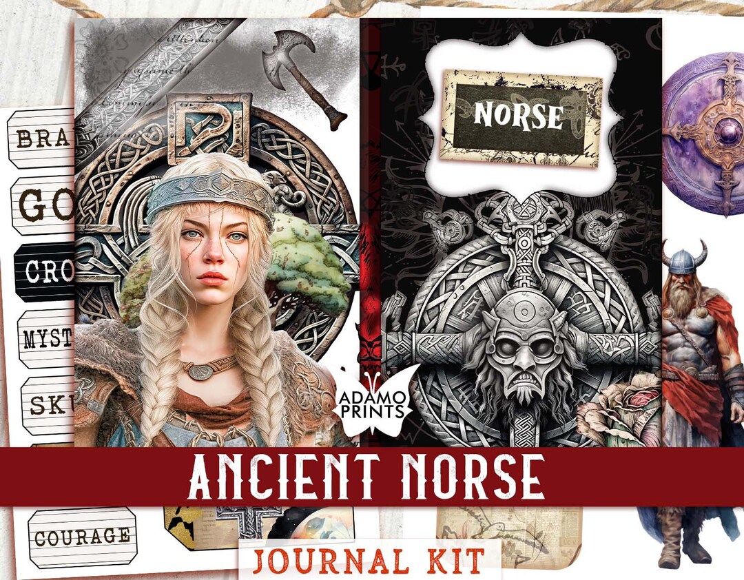 Ancient Norse Junk Journal Kit, Journal Page, Collage Sheets, Ephemera ...