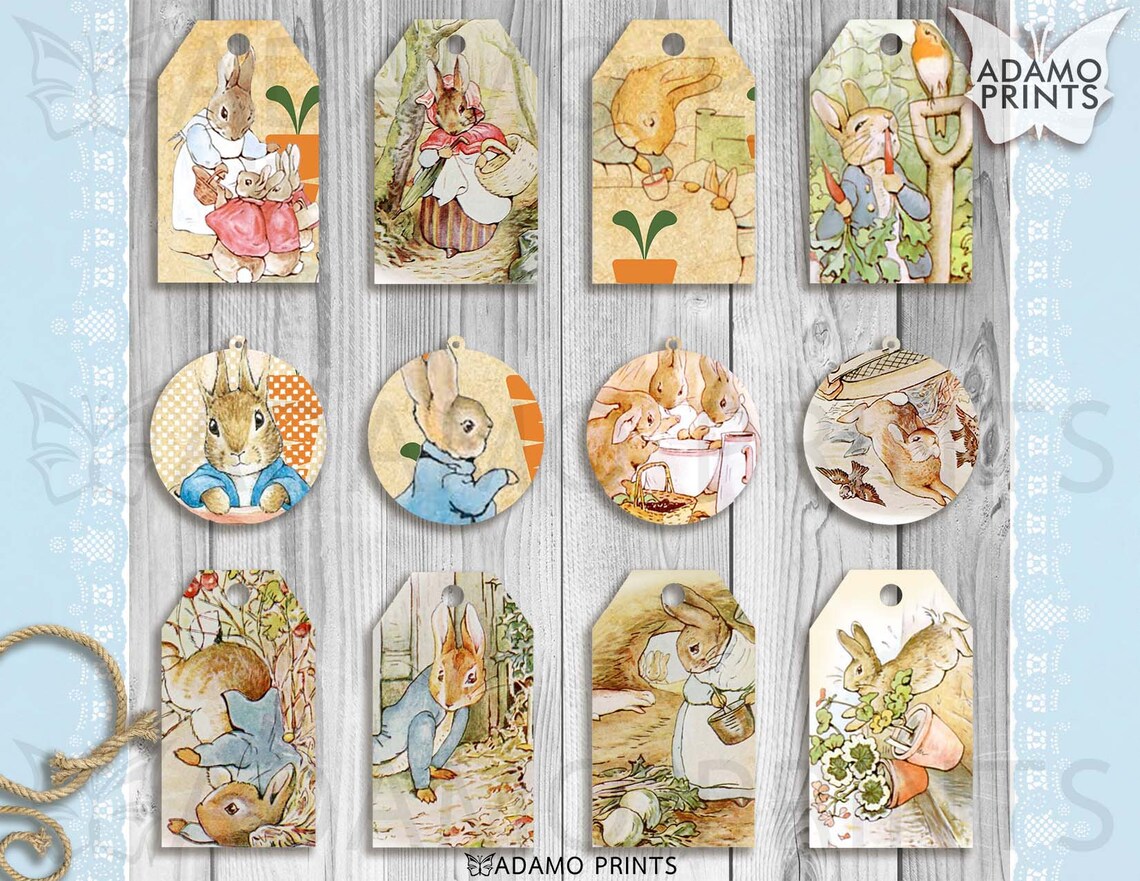 Beatrix Potter Peter Rabbit Tags Peter Rabbit Printable | Etsy