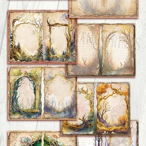 Enchanted Forest Journal Pages, Woodland Paper, Tree and Animal ...
