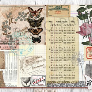Collage Neutral Journal Kit, Junk Journaling Kit, Collage Papers ...