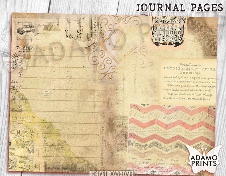 Layered Collage Journal Kit Journal Page Journaling Collage - Etsy