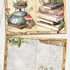 Herbal Garden Junk Journal Kit, Plant & Herb, Journal Page, Collage ...