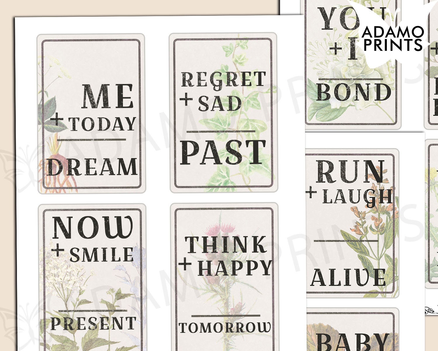 Motivation Flash Card Shabby Card Junk Journal Kit Collage - Etsy
