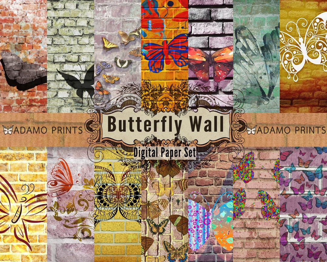 Butterfly Digital Paper, Collage Sheets Digital Download, Butterflies ...