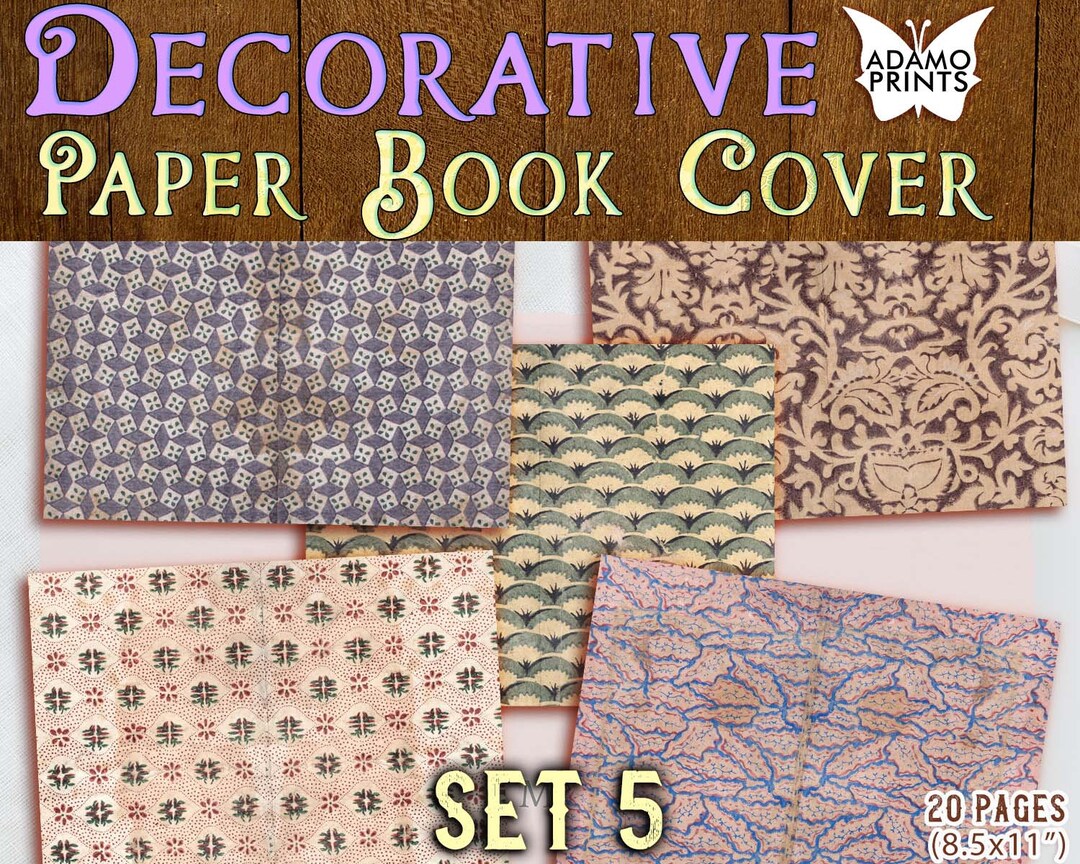 Decorative Paper Book Cover Set5, Grunge, Junk Journal Kit, Vintage ...