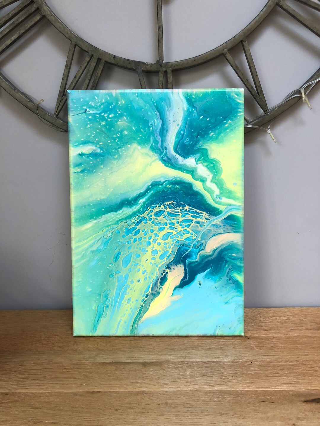 Original Abstract Pour Art A3 Canvas - Etsy