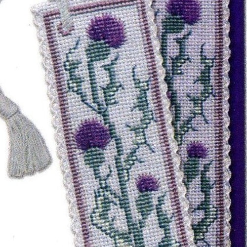 Scottish Thistle Bookmark Cross Stitch Kit Made in - Etsy