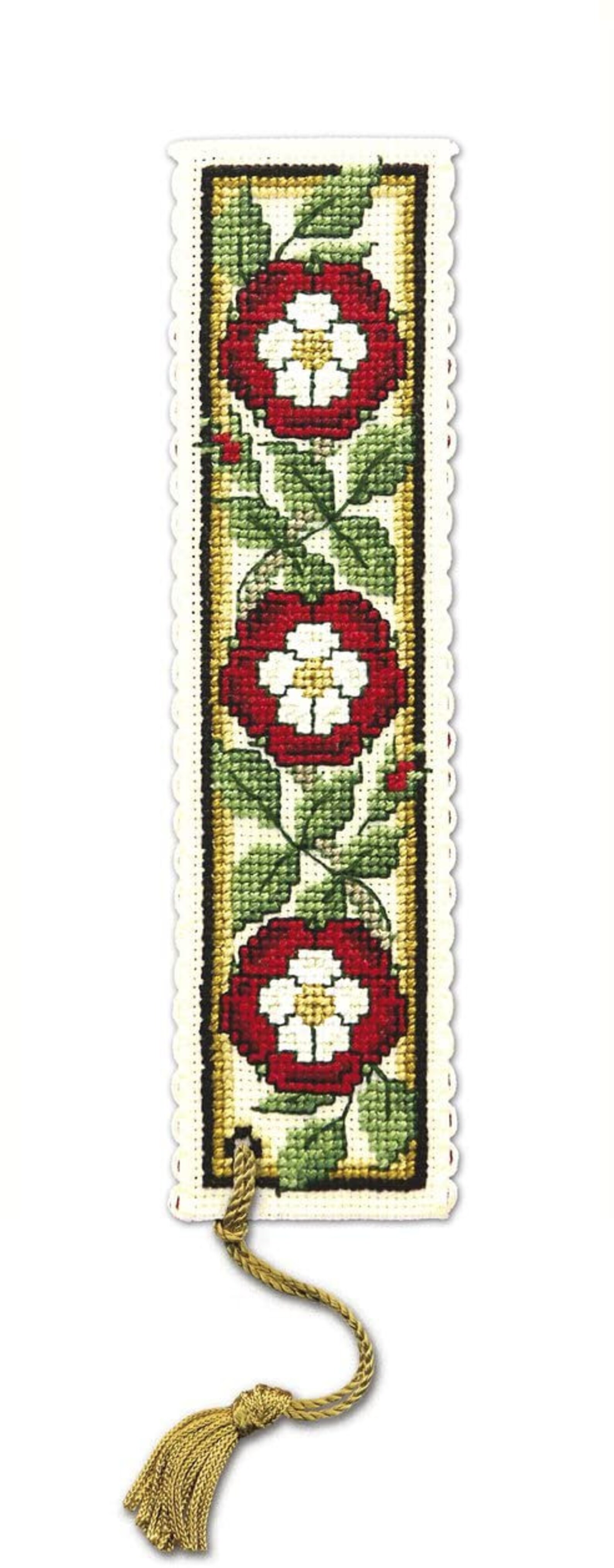 Heraldic Rose Tudor Bookmark Cross Stitch Kit Textile - Etsy