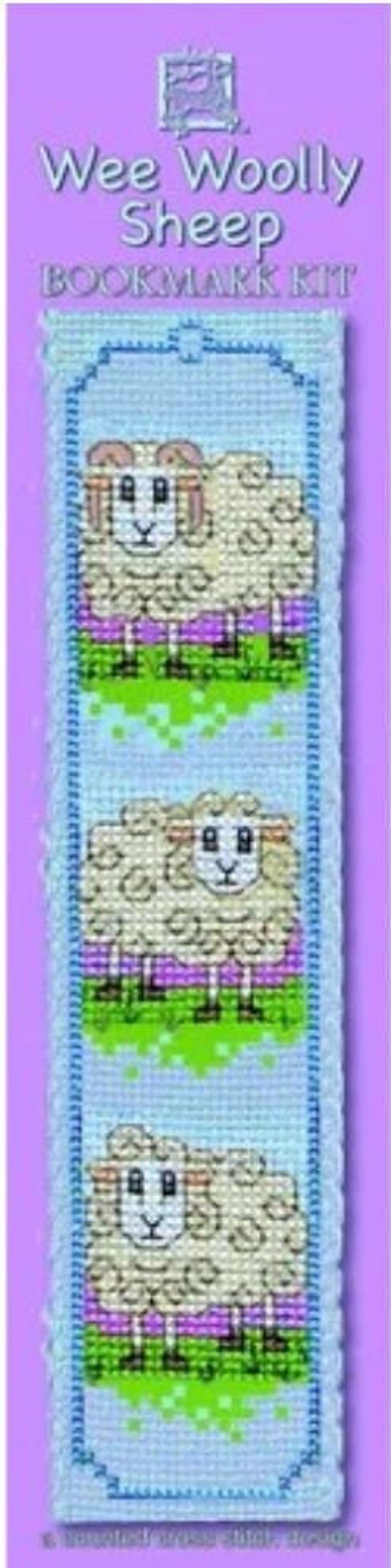 Wee Wooly Sheep Bookmark Cross Stitch Kit Made in Scotland, Cute ...