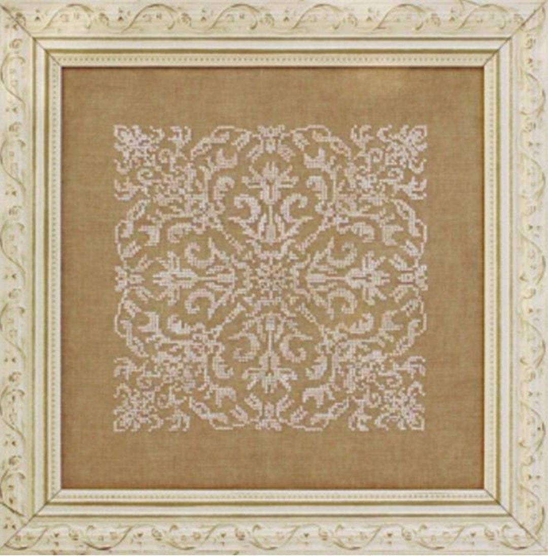Ink Circles Damask Rose Cross Stitch Pattern by Tracy Horner - Etsy
