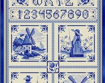 Blue Delft Sampler Counted Cross Stitch Pattern - Etsy
