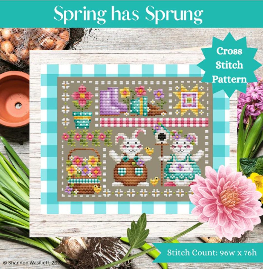 Shannon Christine Designs Spring Has Sprung Easter Bunny Cross Stitch ...