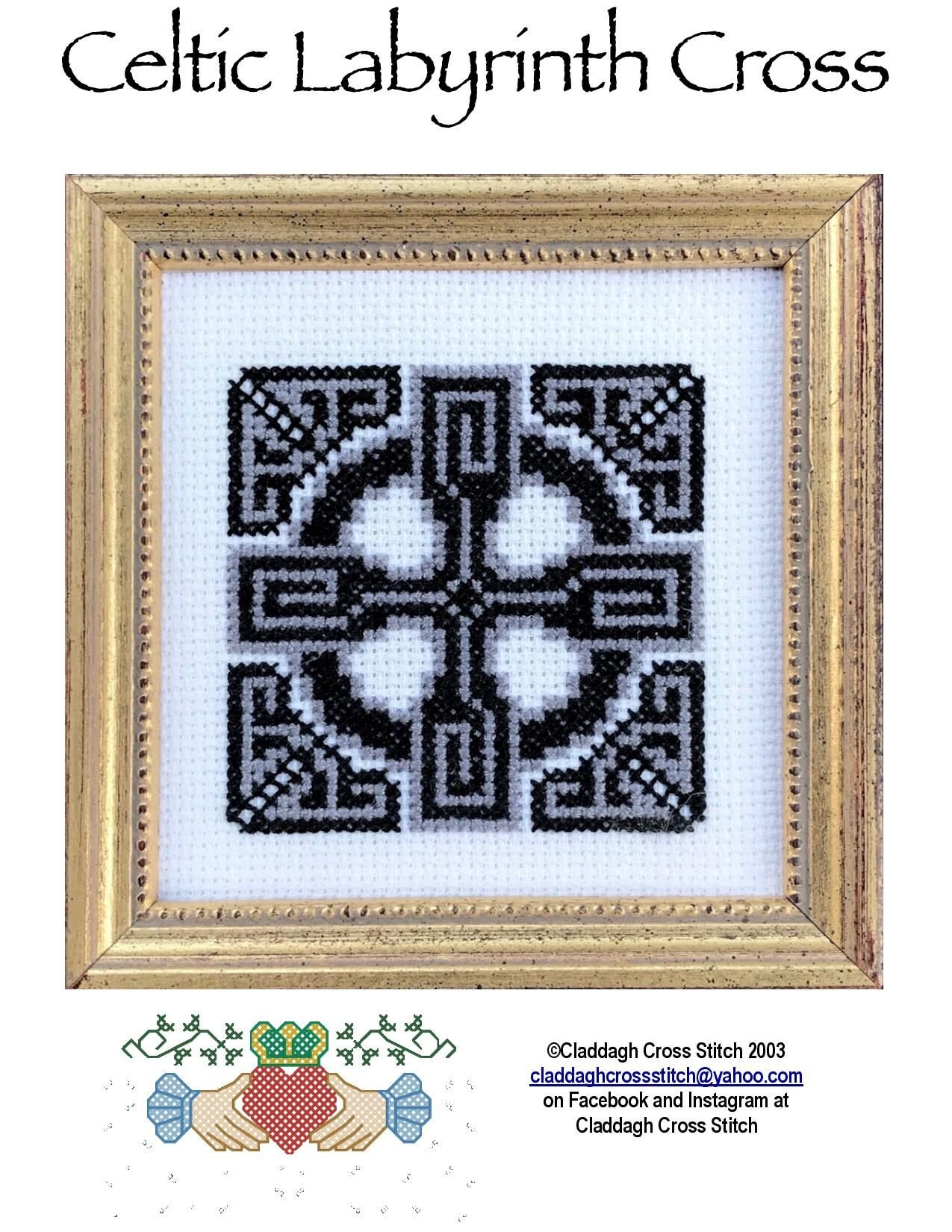 PDF Celtic Labyrinth Cross Cross Stitch Pattern Easter | Etsy