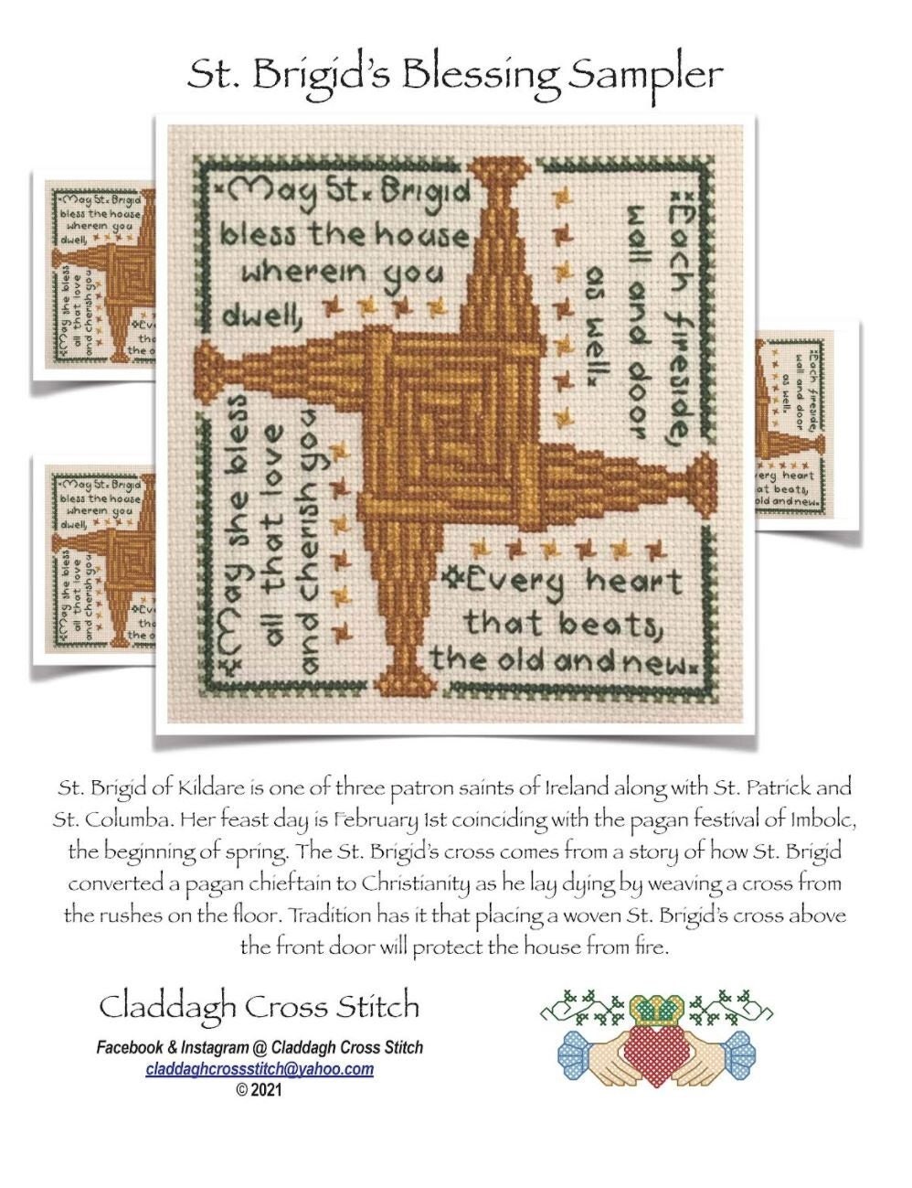 St Brigid's Blessing Sampler - Cross Stitch Pattern, Digital Download ...