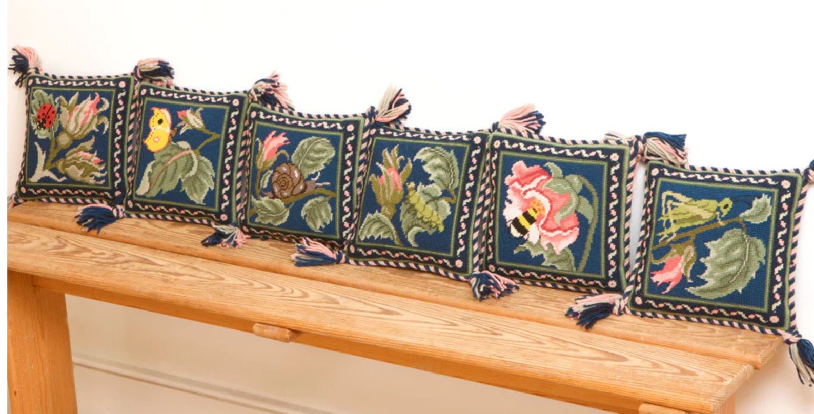 Bee Needlepoint Kit - Dark Blue Background - Beth Russell Miniature ...
