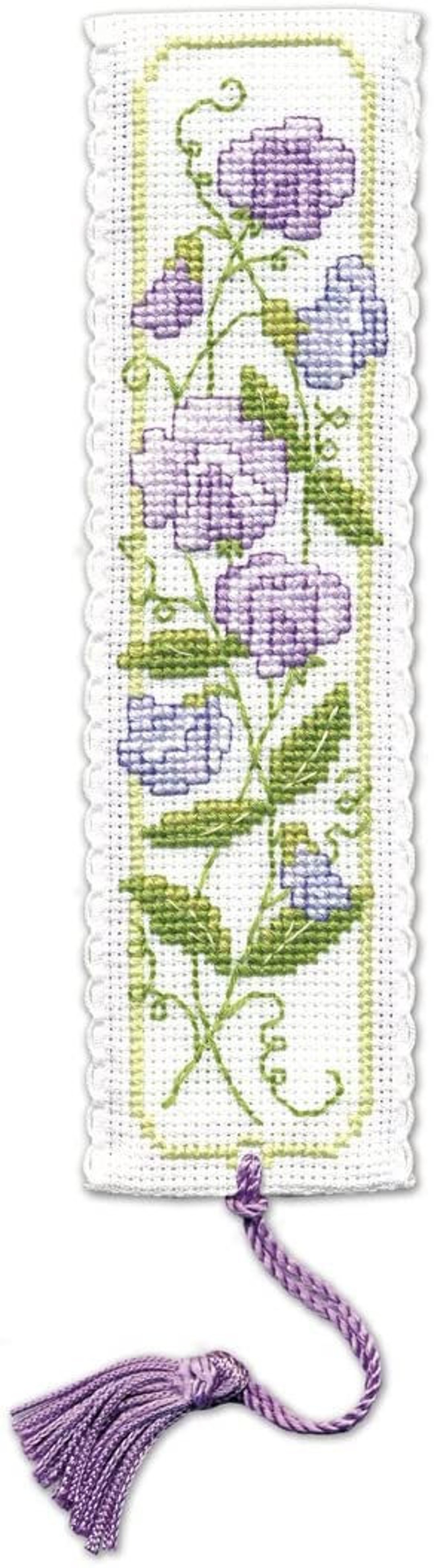 Sweet Peas Bookmark Cross Stitch Kit Textile Heritage, Flowers - Etsy