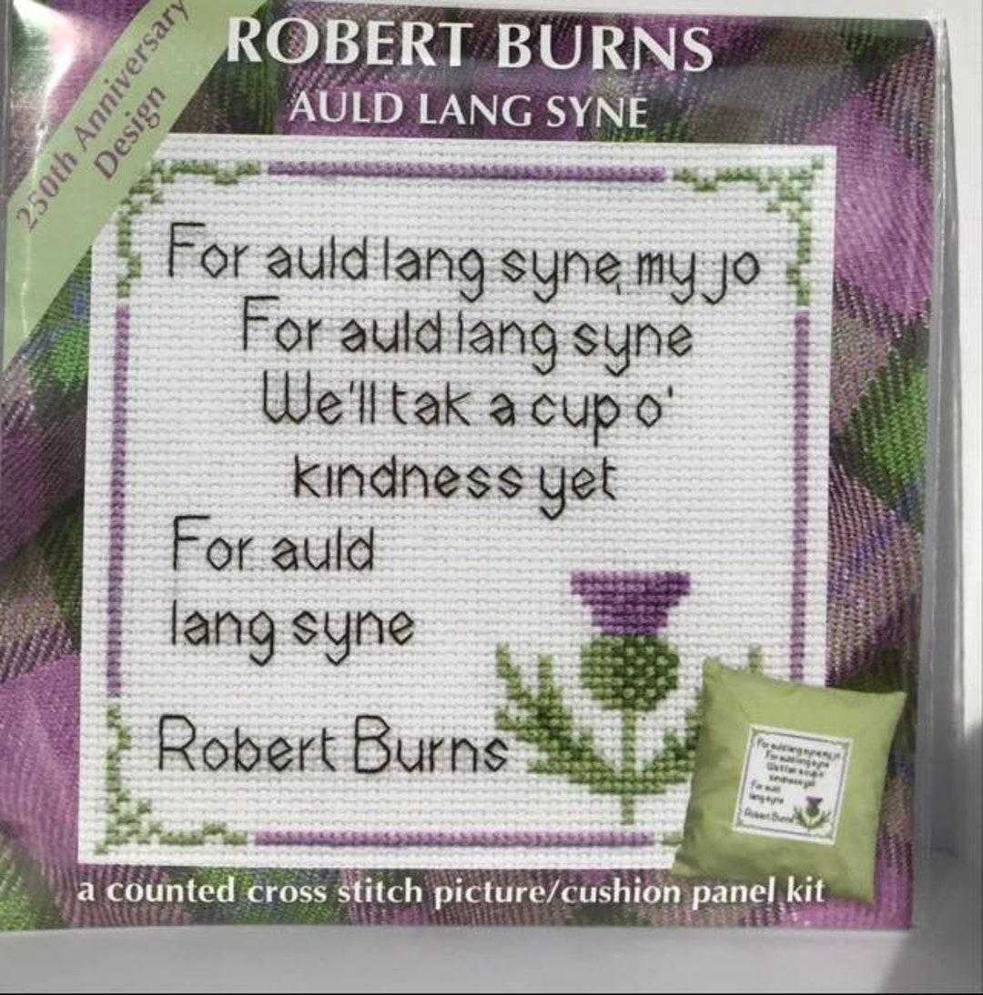 Auld Lang Syne Cross Stitch Kit, Hogmanay New Years Made in Scotland ...