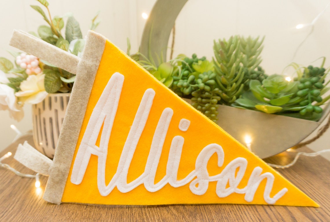 Personalized Name Felt Pennant Flag - Etsy