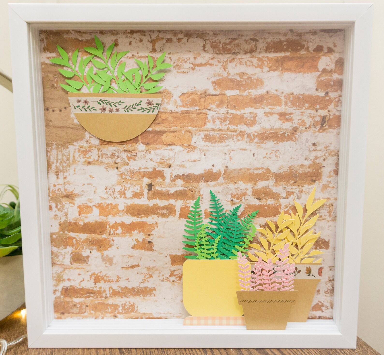 Plant Shadow Box Colorful Leaves | Etsy