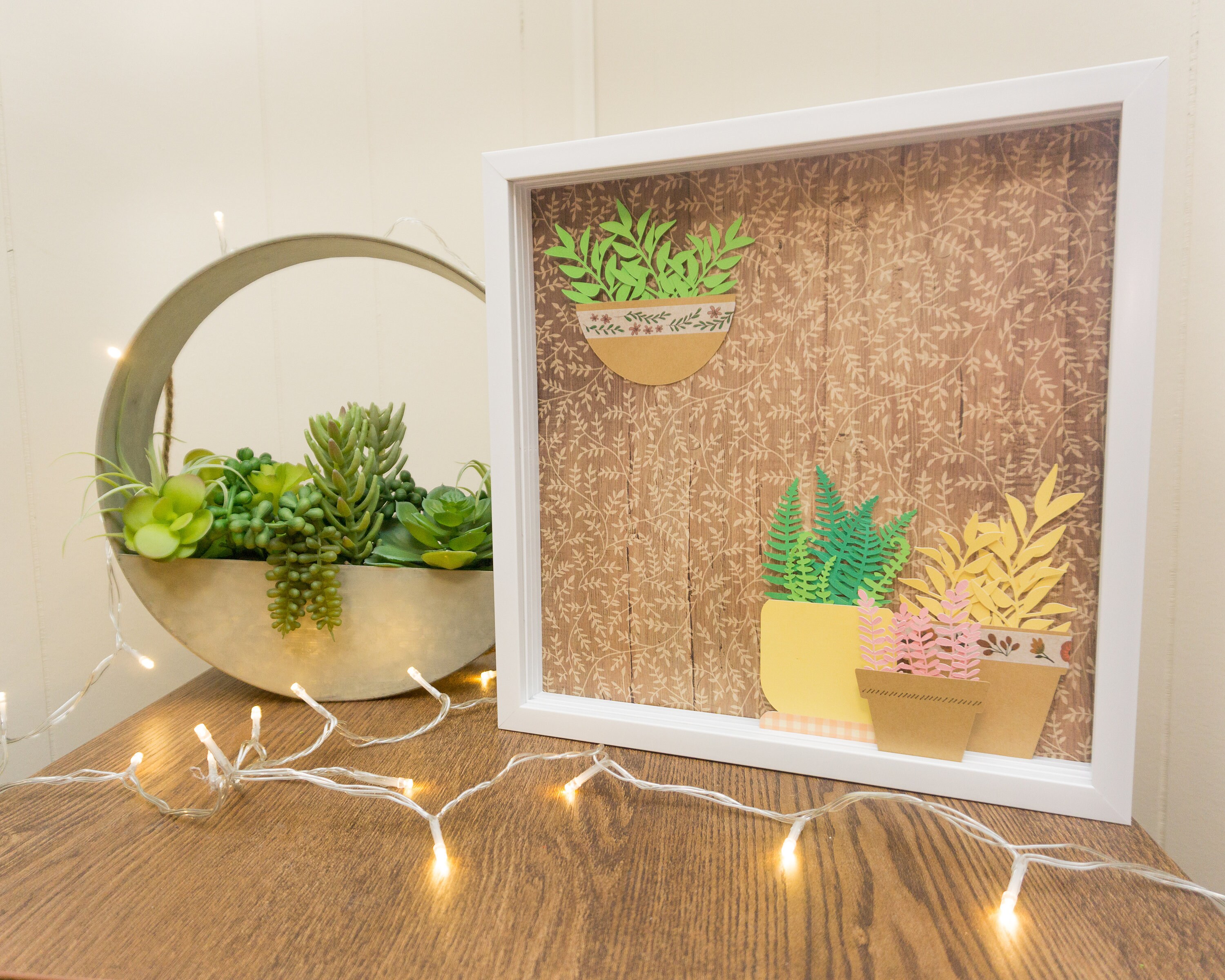 Plant Shadow Box Colorful Leaves | Etsy