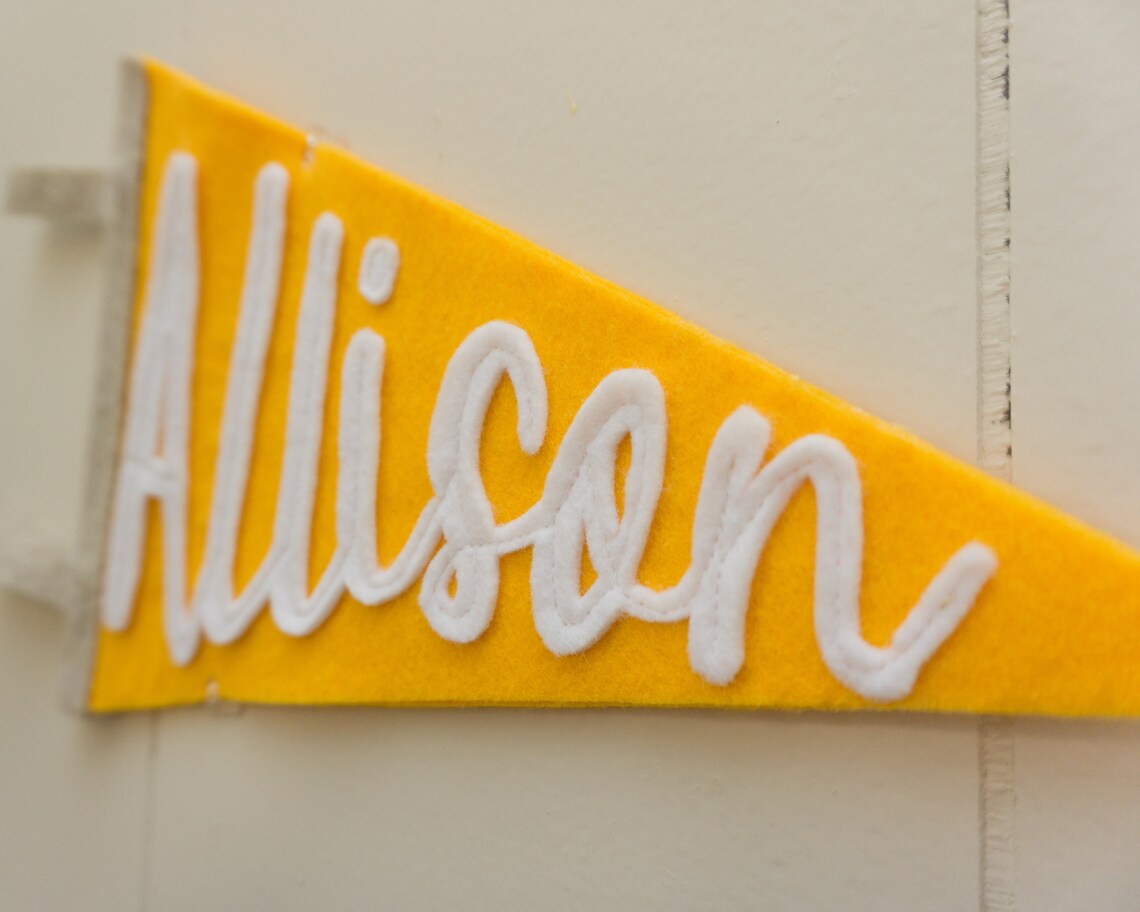 Personalized Name Felt Pennant Flag - Etsy