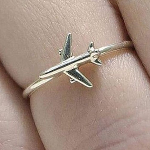 Airplane Ring Ring With Plane Gift for Stewardess Silver - Etsy