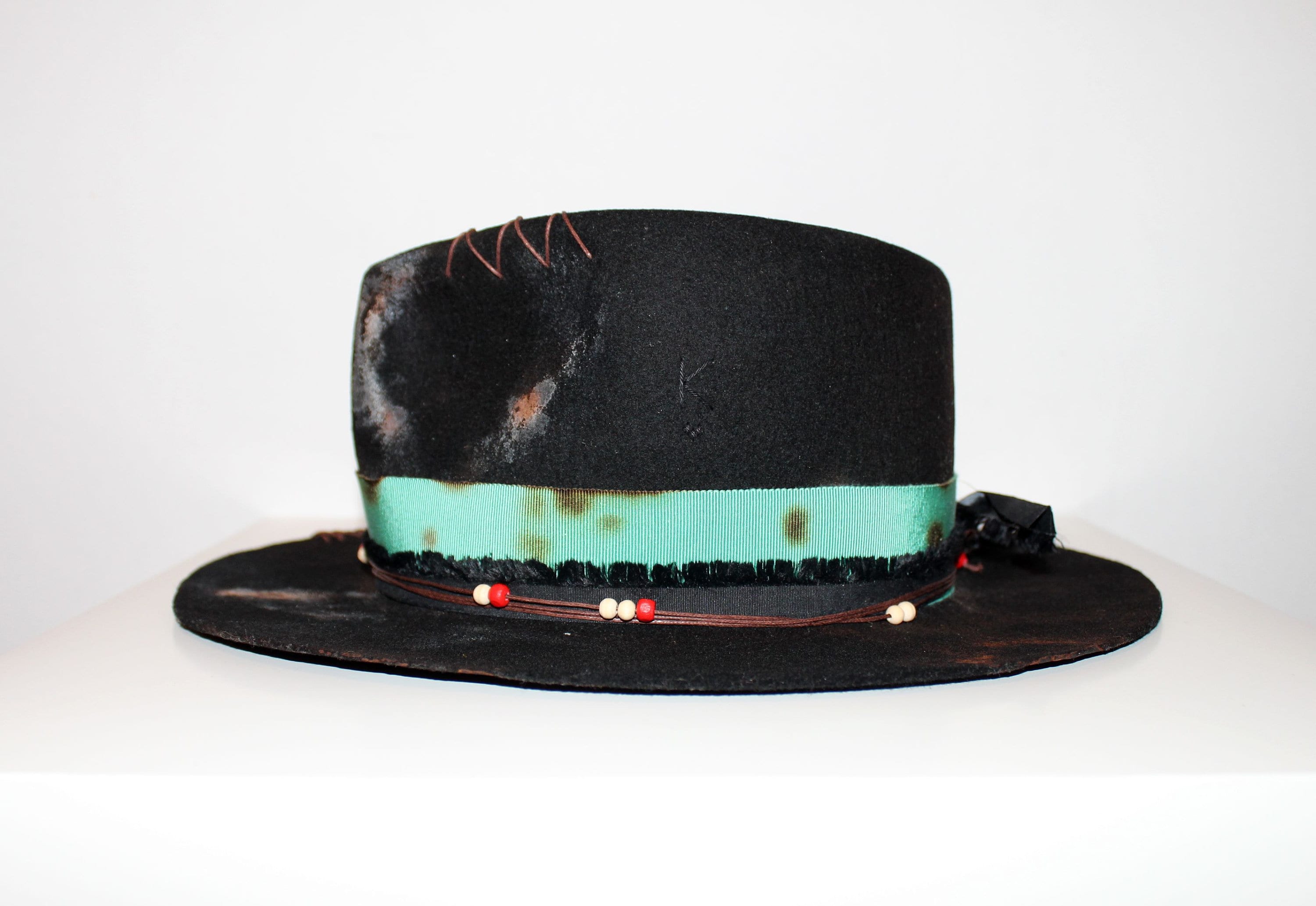 Black Distressed Fedora Hat | Custom Bespoke Men Women Hat | Burnt ...