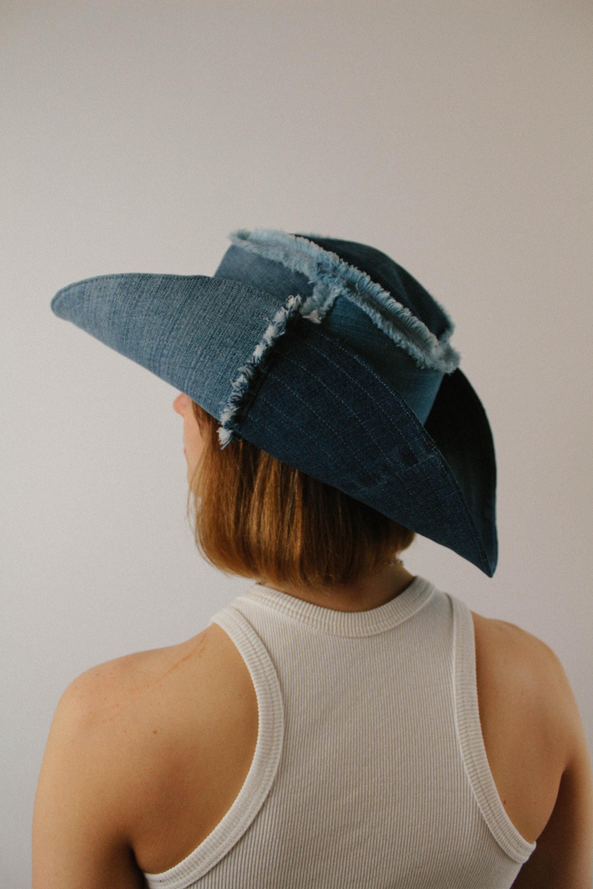 Upcycled Denim Cowboy Cowgirl Hat - Etsy