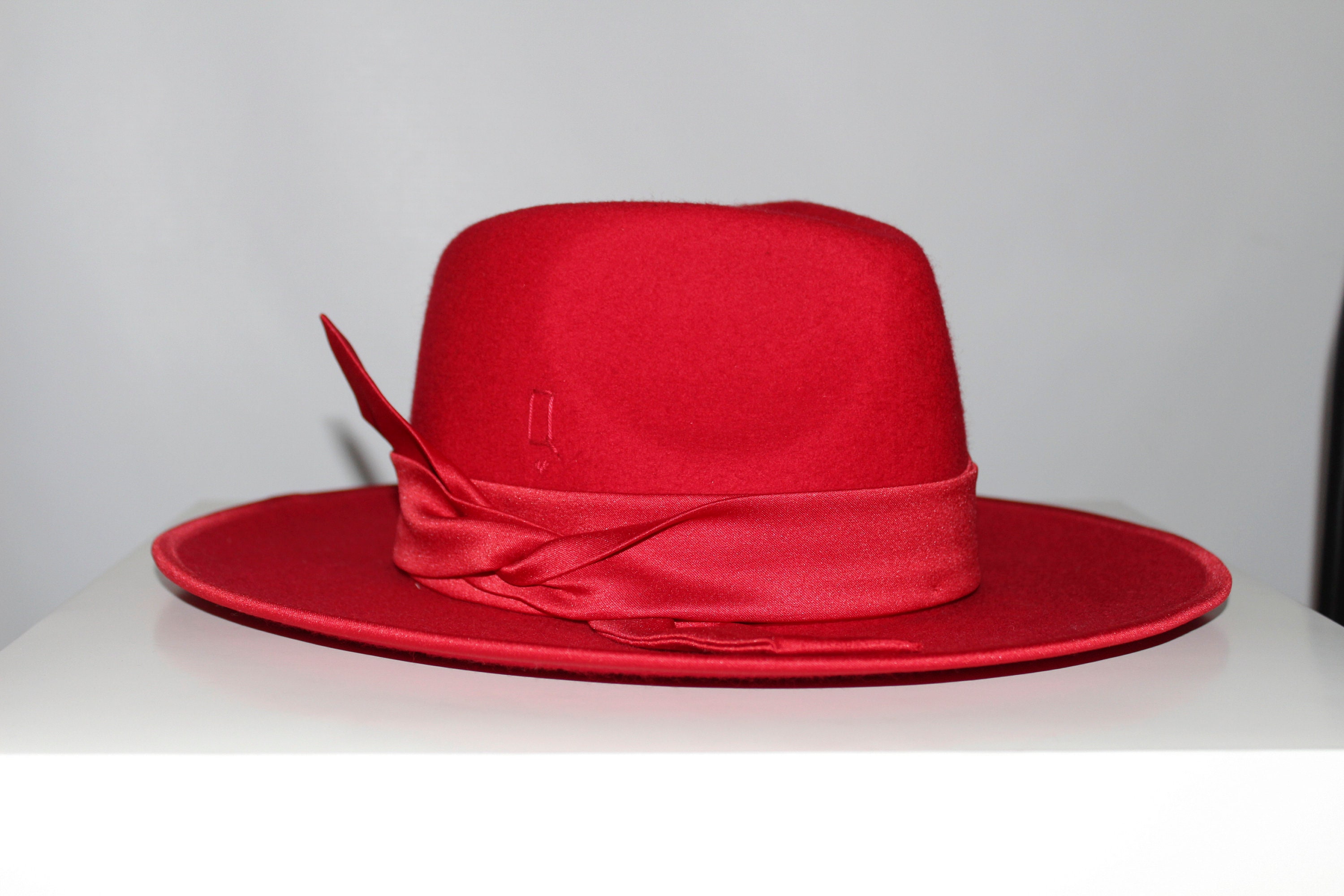 Female Red Felt Fedora Hat - Etsy