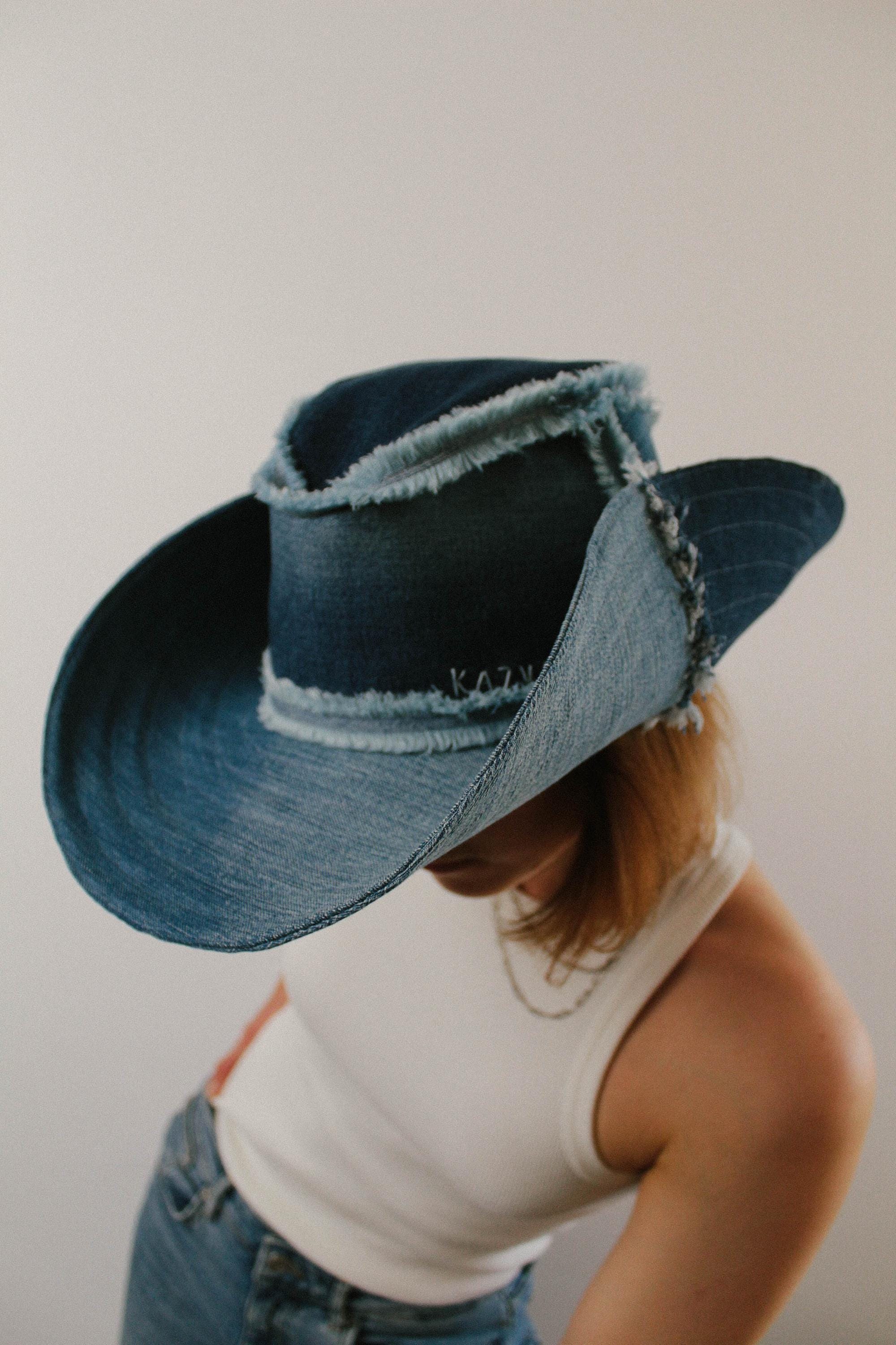 Upcycled Denim Cowboy Cowgirl Hat - Etsy