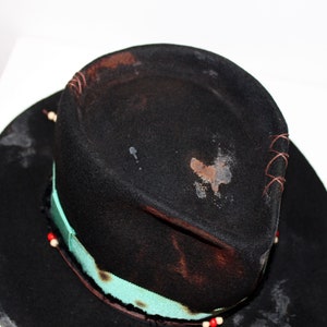 Black Distressed Fedora Hat | Custom Bespoke Men Women Hat | Burnt ...