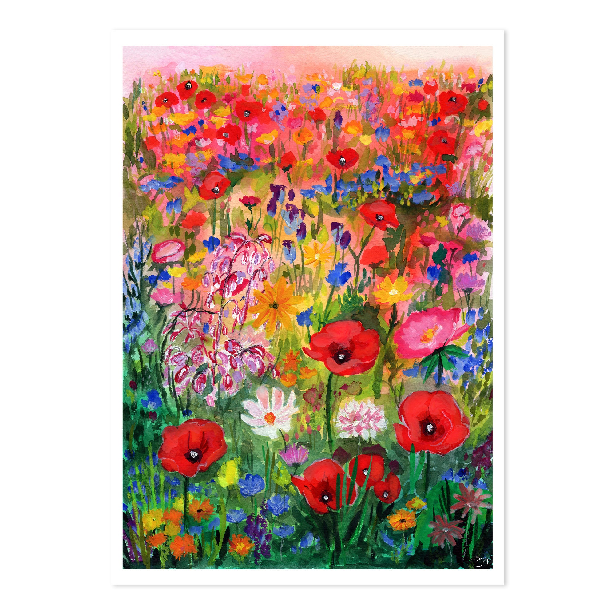 Poppy fields A4 print | Etsy