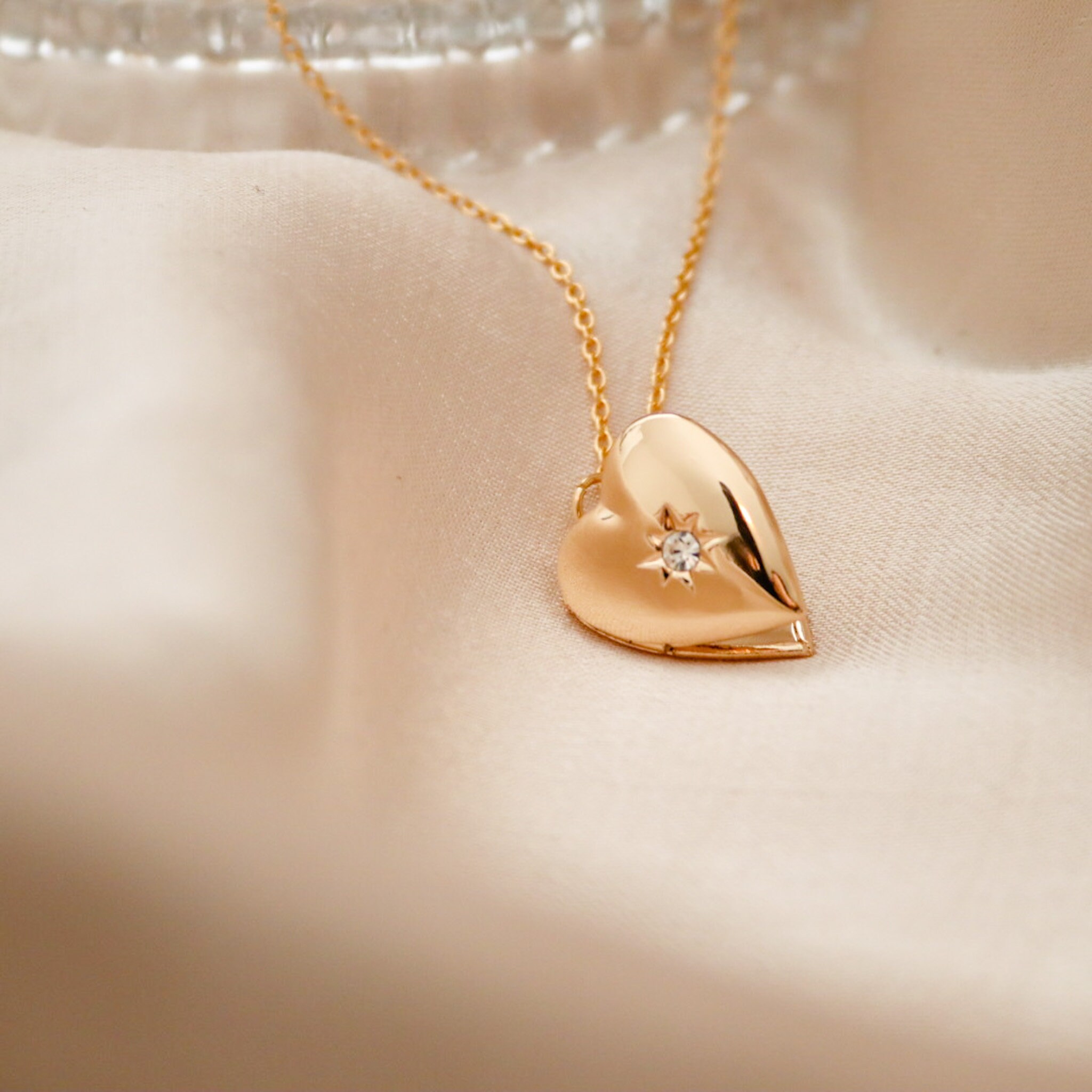 Heart Locket Necklace Love Locket Necklace gold locket | Etsy